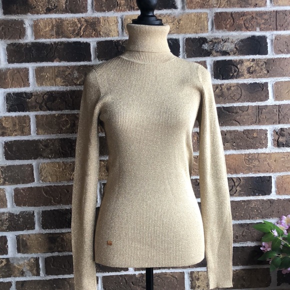 Ralph Lauren | Sweaters | Lauren Ralph Lauren Gold Metallic Ribbed ...